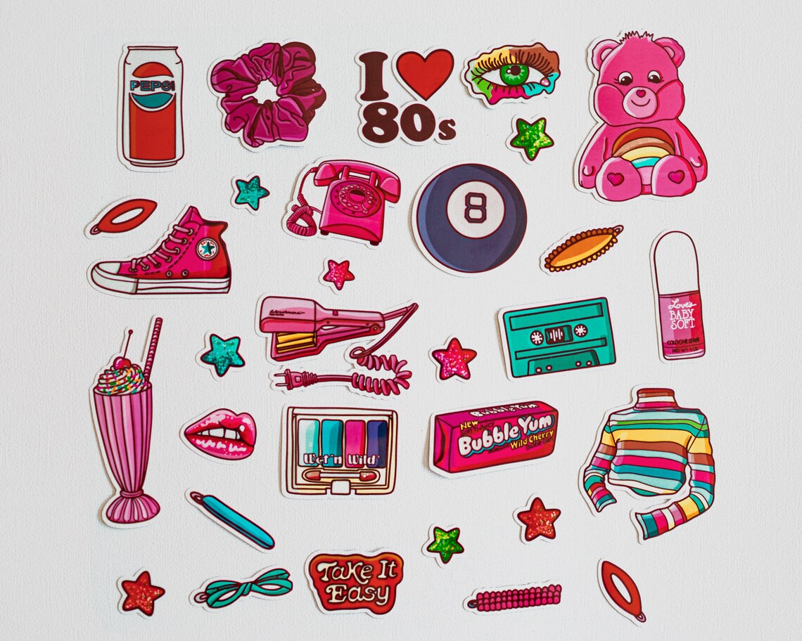 80s Stickers 80's Aesthetic Sticker Pack Grl Pwr Sticker - Etsy Canada