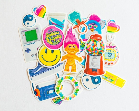 90s Nostalgia Stickers With Watercolor Texture Cool - Etsy Ireland