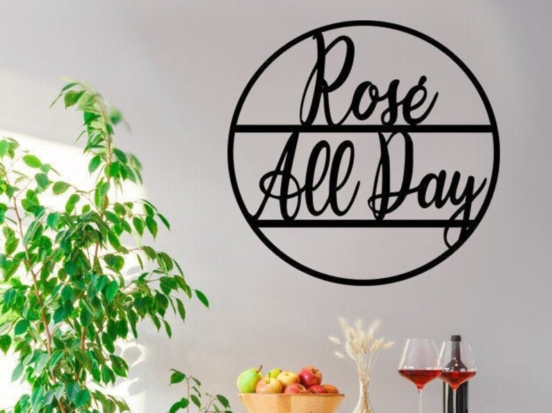 Rosé All Day Metal Sign - Etsy