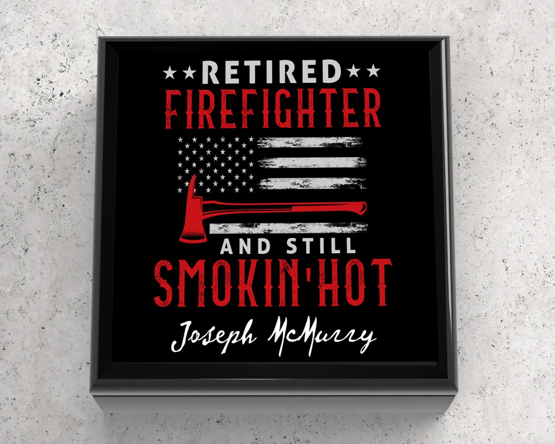 Personalized Firefighter Gift, Wood and Ceramic Keepsake Box, Jewelry ...