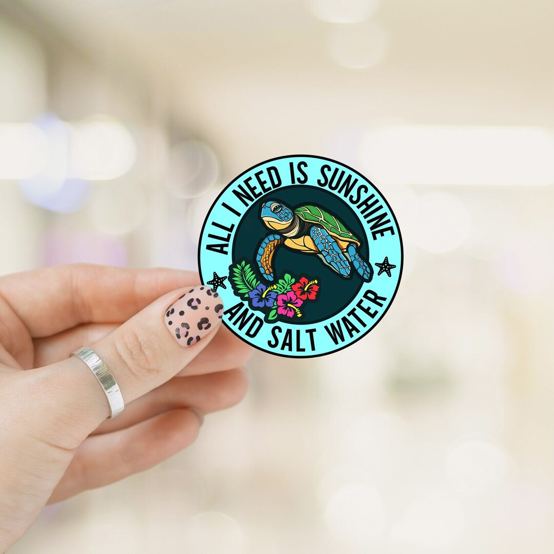 Sea Turtle Sticker, Fade Proof, Scratch Proof, Kindle Laptop, Car ...
