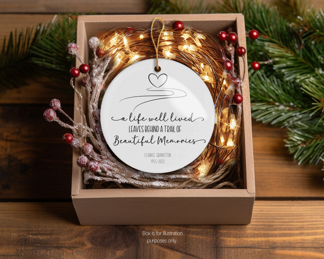 Personalized Memorial Ornament, Memory Ceramic Ornament, Bereavement ...