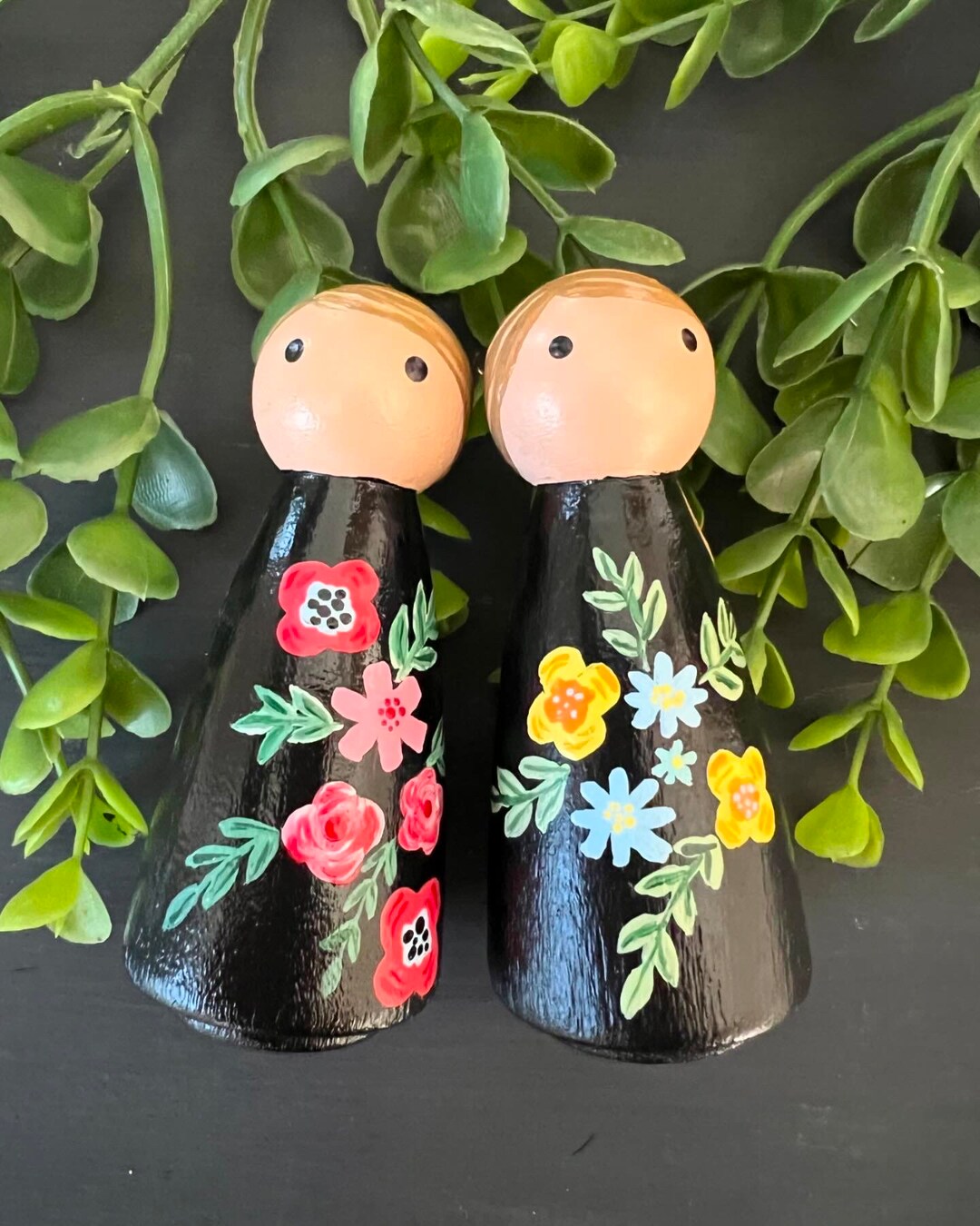 Flower Peg Doll Set /open Ended Play/montessori Inspired/wooden Toys ...