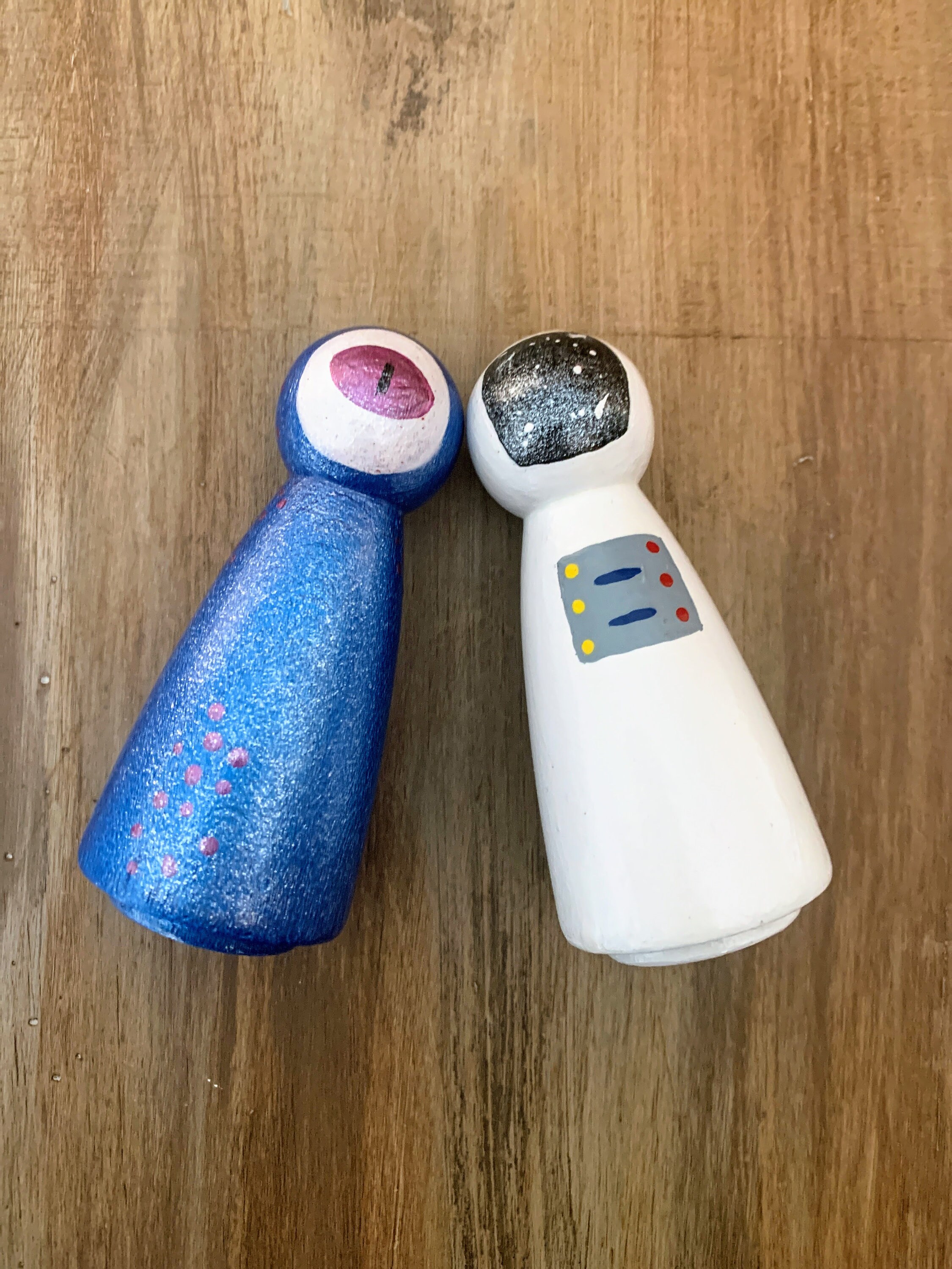 Astronaut and Alien Peg Doll Set/montessori/open Ended Play/hand ...