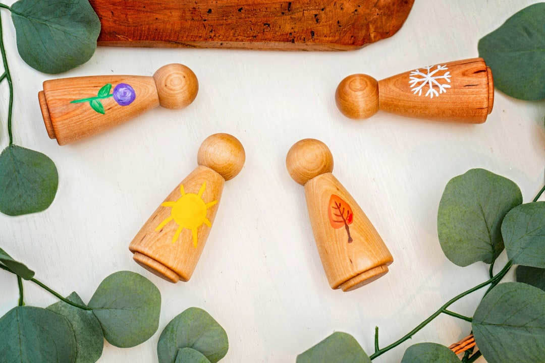Seasons Peg Dolls Winter Summer Fall Spring Peg Doll Set, Waldorf ...