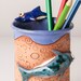 Handmade Ceramic Pen/pencil Holder, Dolphins Design, Pencil Box With ...