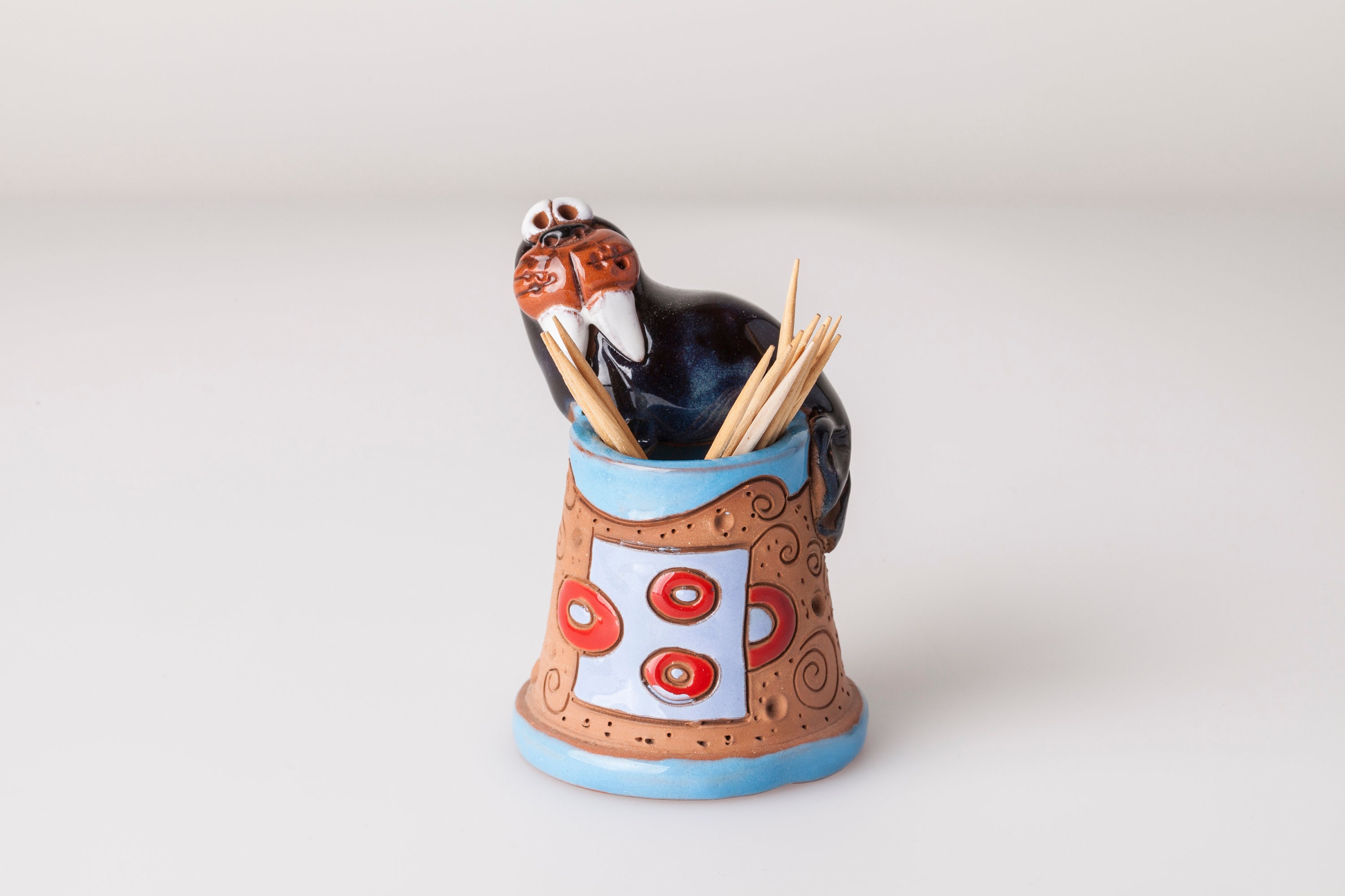 Ceramic Toothpick or Match Holder, Fun Walrus Design, Toothpicks Holder ...