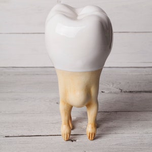A Hand - Crafted Ceramic Fun Tooth - Human Figure, Gift for a Dentist ...