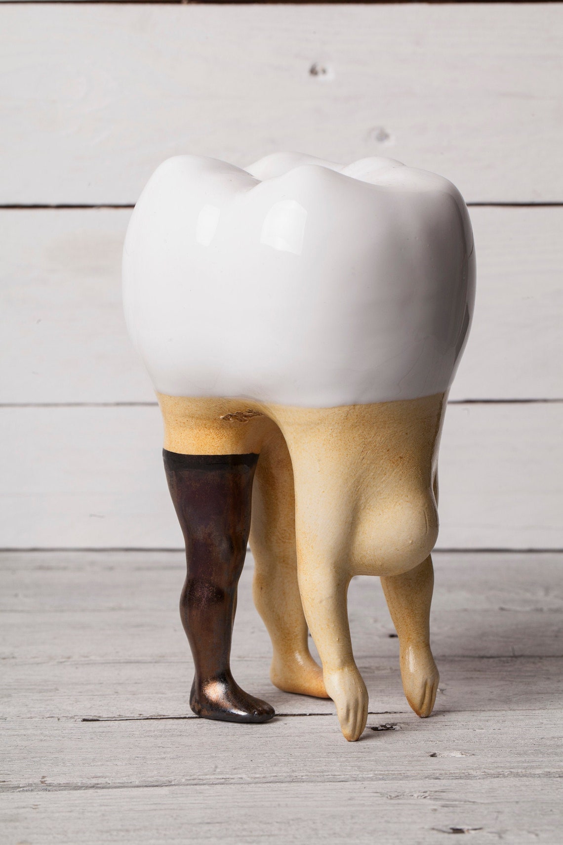 A hand crafted ceramic fun tooth human figure Gift for a | Etsy