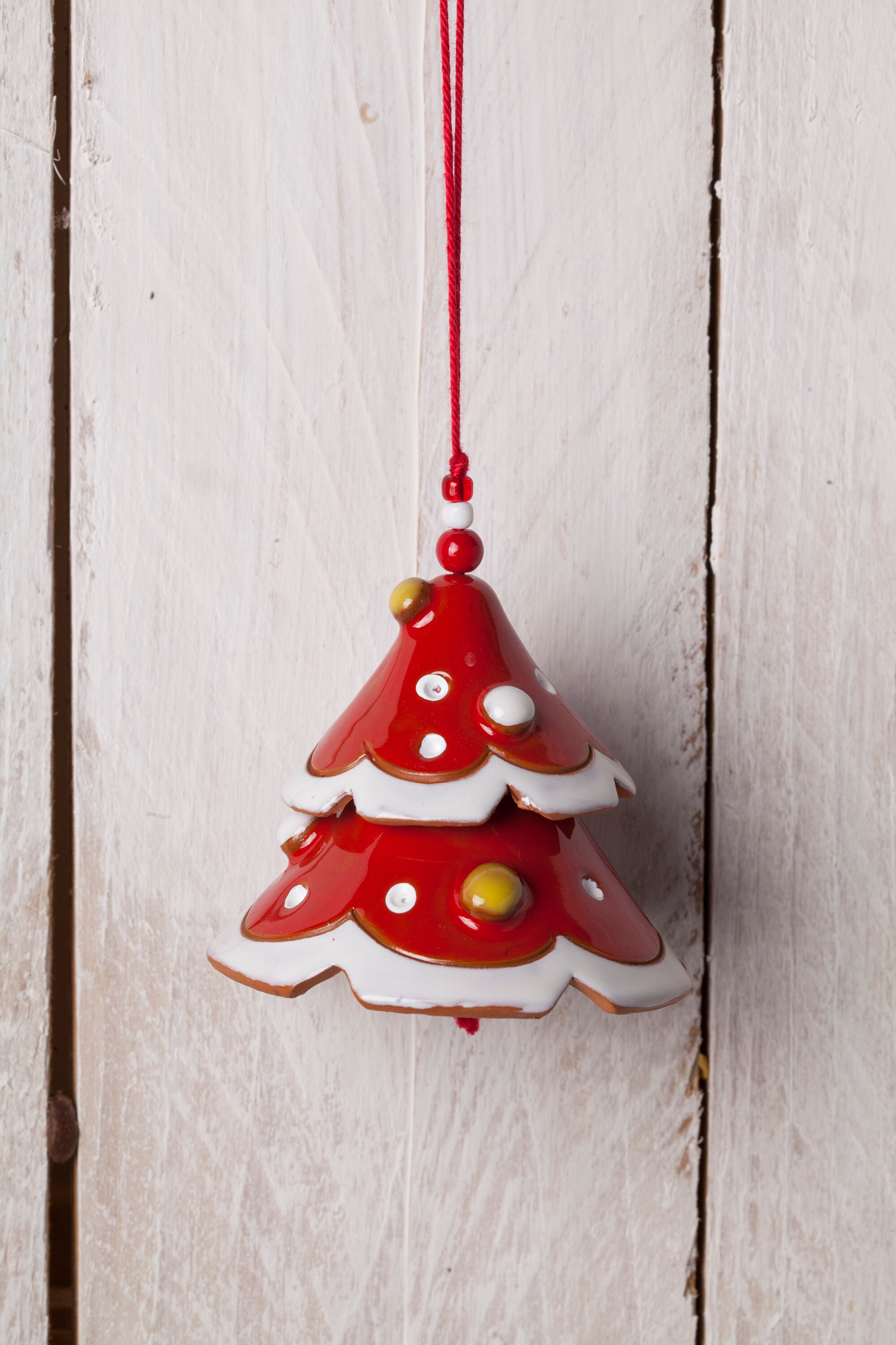 Set of 6 Christmas Tree Bells, Christmas Tree Decoration, Handmade ...