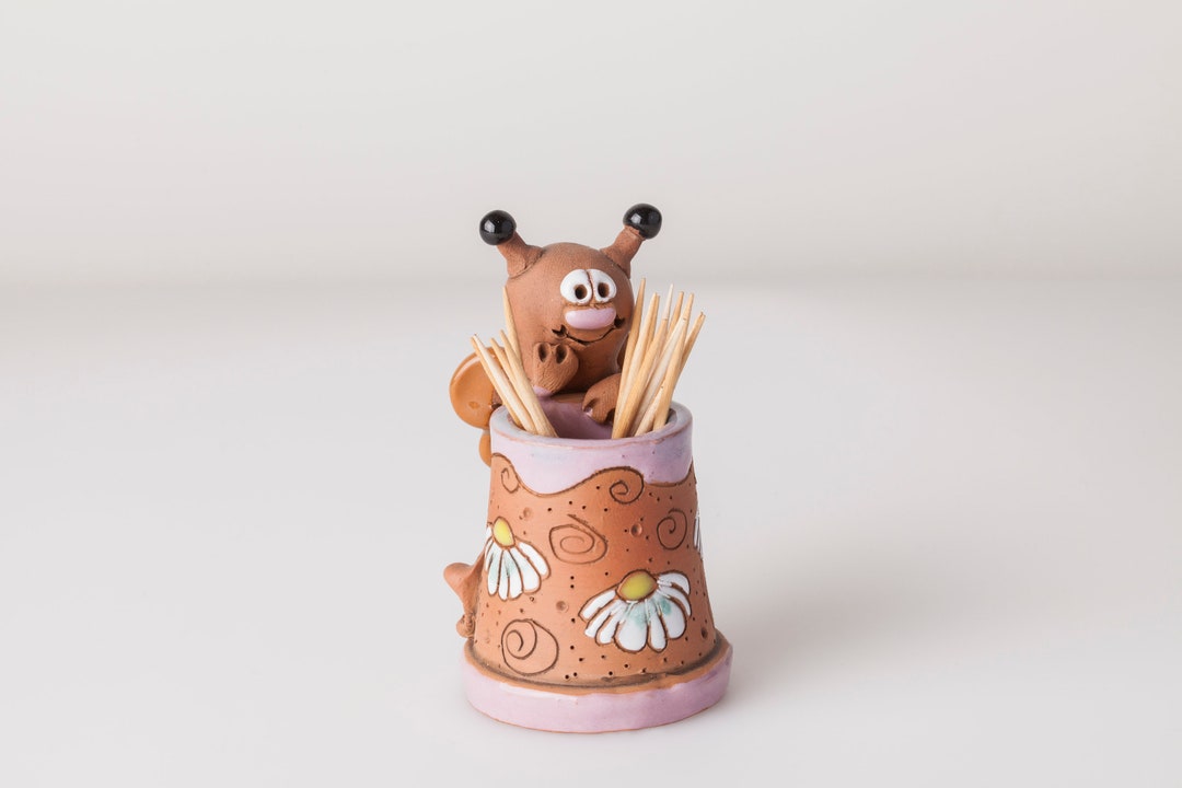 Ceramic Toothpick or Match Holder, Fun Bee Design, Kitchen Decor ...