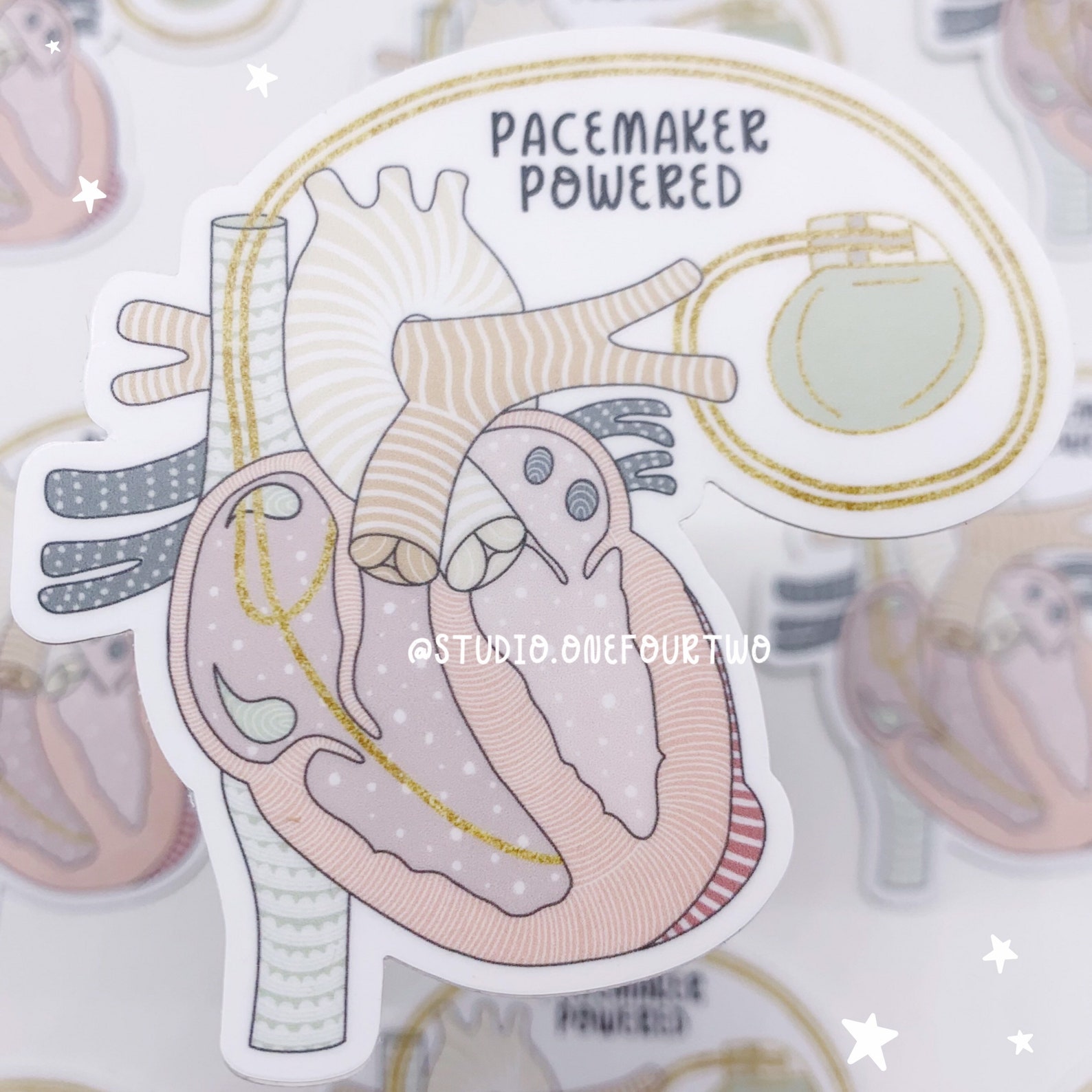 Pacemaker Anatomical Heart Sticker Pacemaker Powered Heart | Etsy