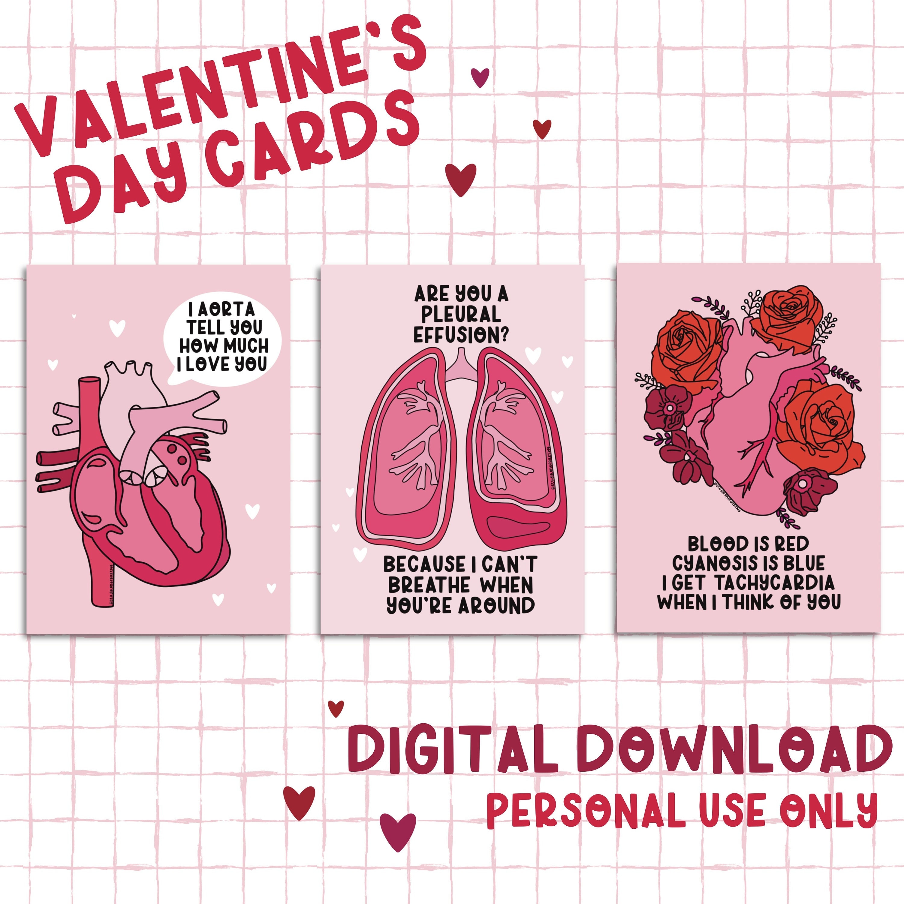 5x7 Valentine’s Day Printables | Valentine Cards | Medical Puns ...