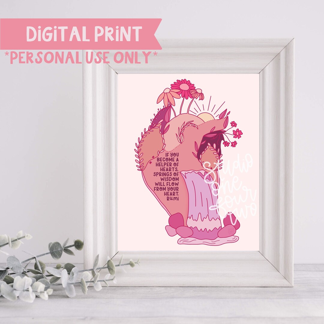 Helper of Hearts | Digital Print Only | Rumi Quote - Etsy