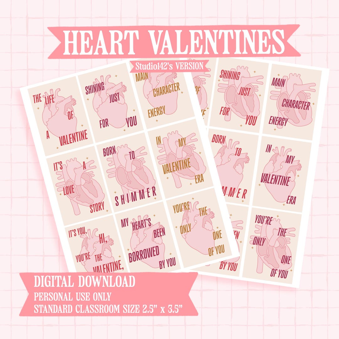 Heart Valentines Printables | Valentine Cards | Classroom Valentines ...