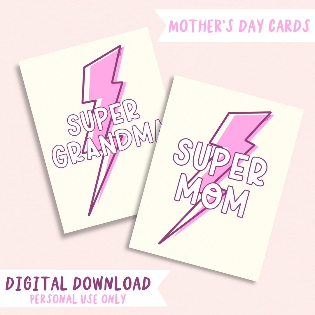 Super Mom | Mother’s Day Cards | Digital Download | Mother’s Day ...