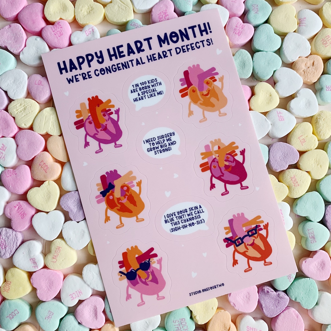 Happy Heart Month Sticker Sheet | 4x6 | Valentines - Etsy