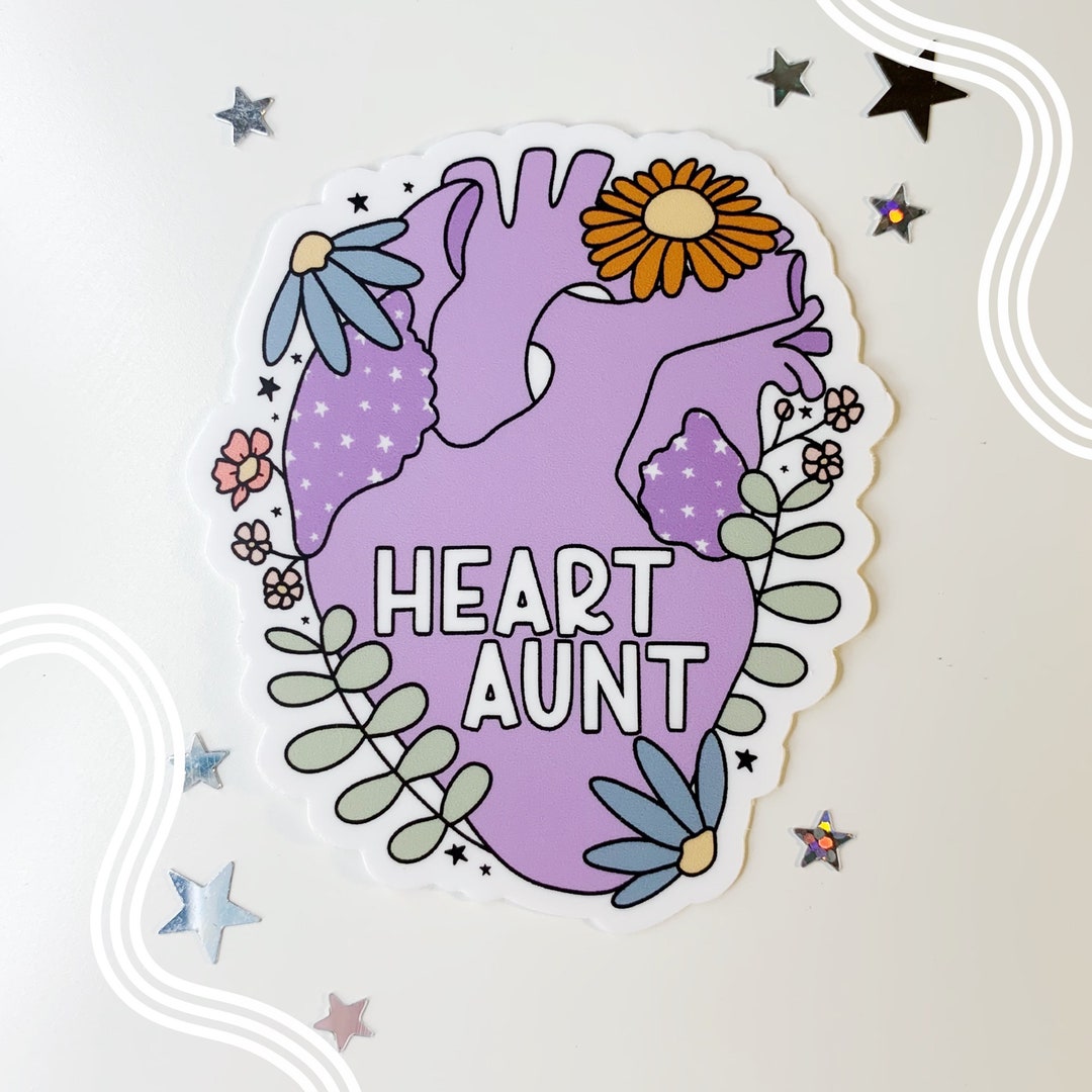 Heart Aunt Sticker | CHD Sticker | Heart Family - Etsy