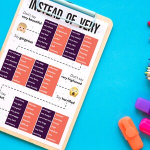 90 Words to Use Instead of Very – 2 Nos., English Classroom Teaching ...