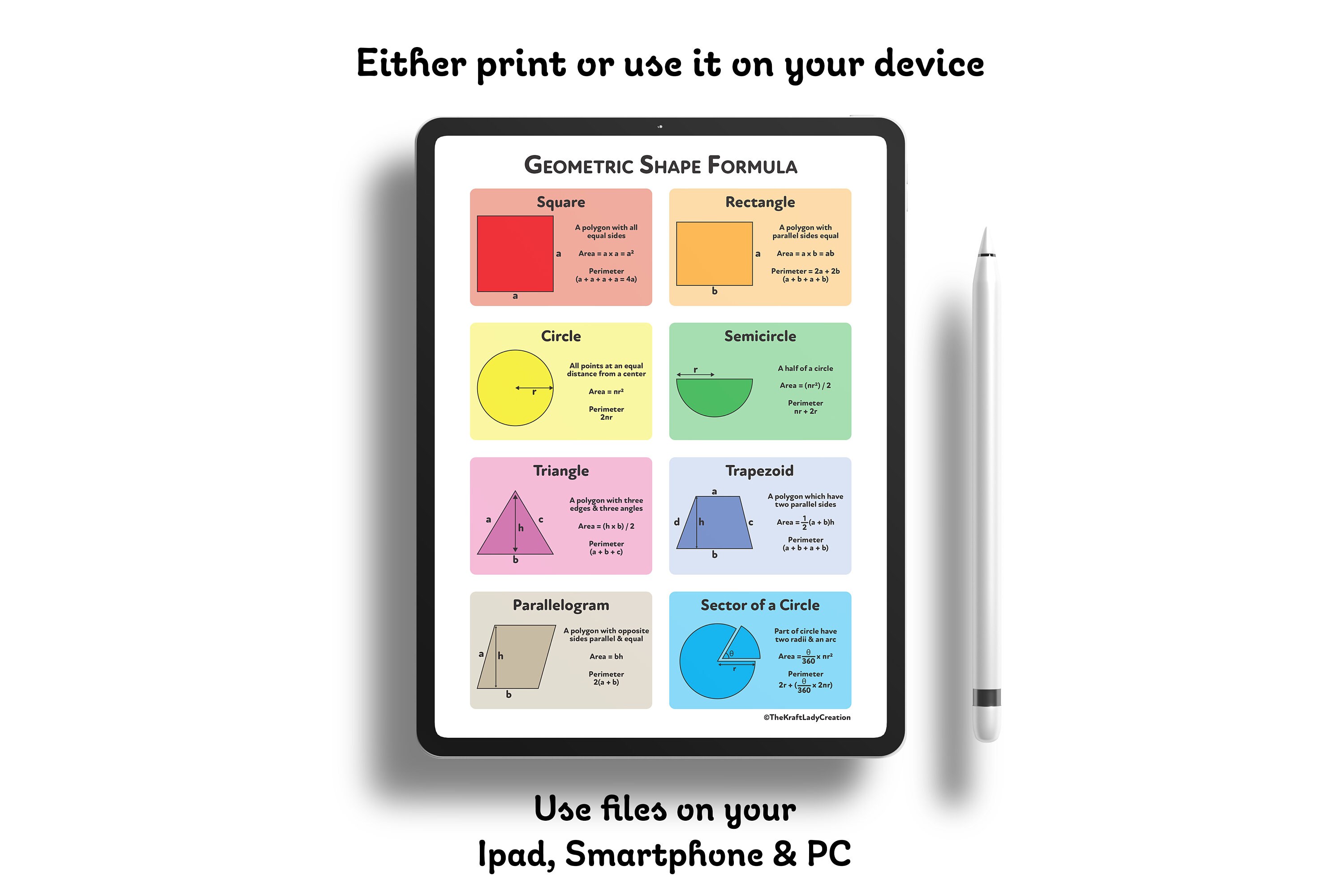 Geometry Formula Sheet – Shape Definition, Area & Perimeter | Geometric ...