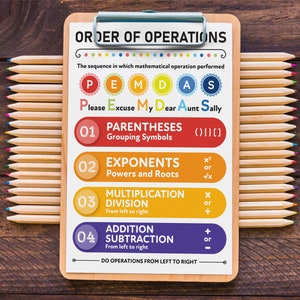 Maths Order of Operations and Maths Symbol Names – 2 Nos. | PEMDAS ...