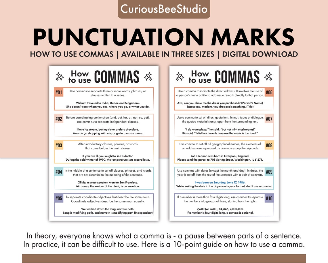 A Step-by-step Guide on How to Use Comma in English Grammar, Boho ...