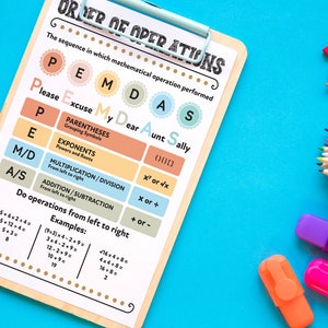 Order of Operations in Math, PEMDAS Poster, Maths Classroom Poster ...