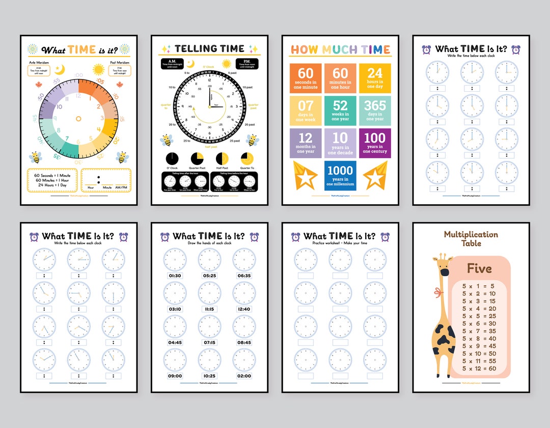 Learn to Tell Time, Telling Time Poster, What Time is It Activity ...