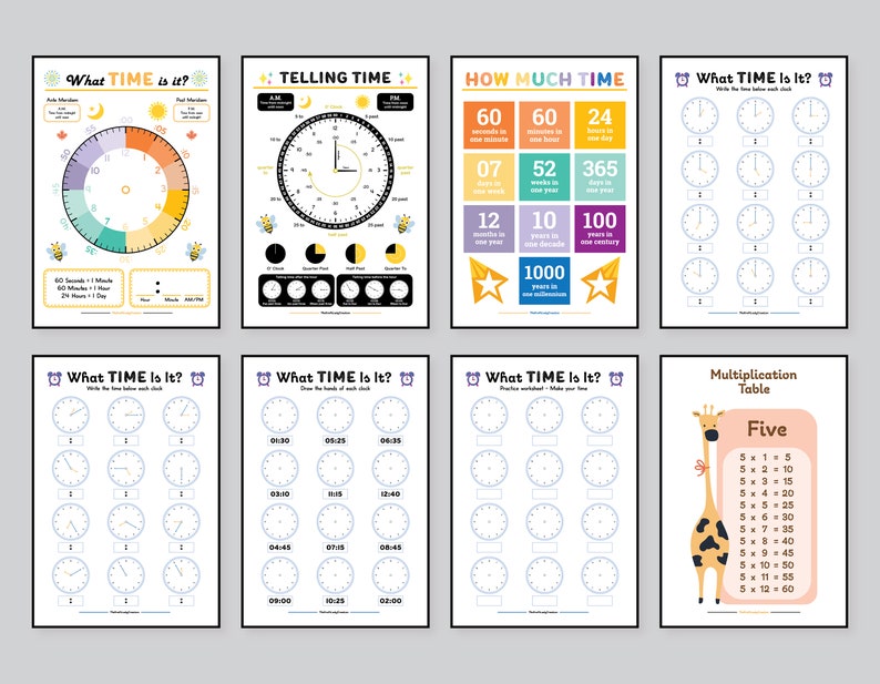 Learn to Tell Time, Telling Time Poster, What Time is It Activity ...