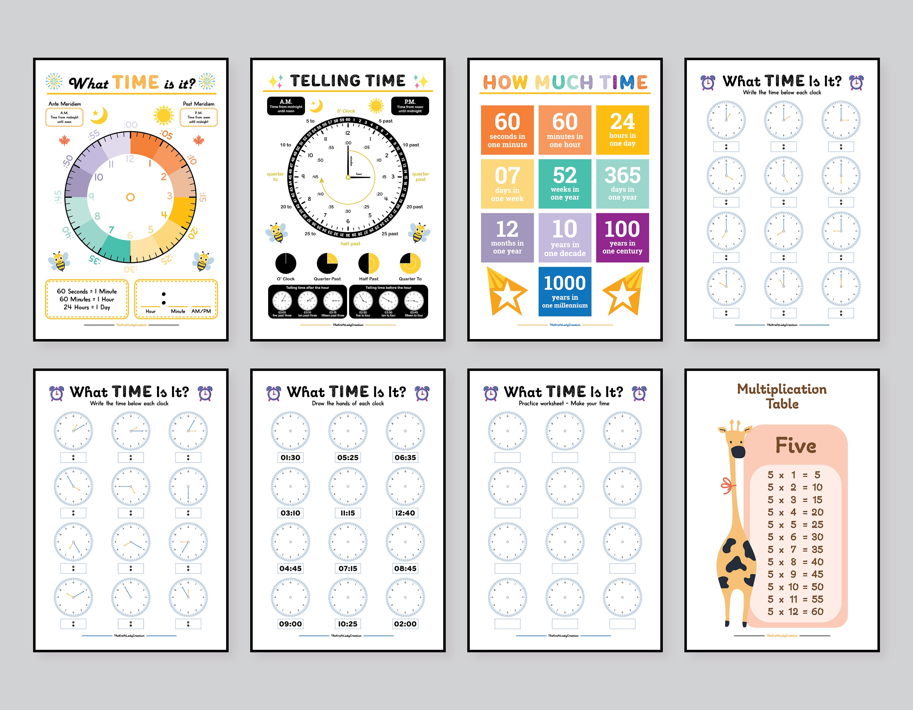 Learn to Tell Time Telling Time Poster What Time is It | Etsy