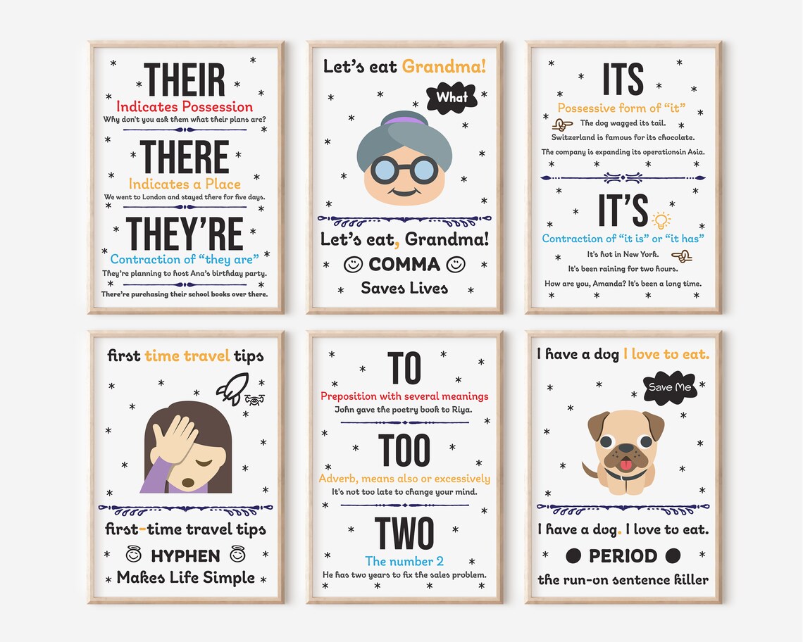 English Classroom Posters, Homophones & Punctuation Marks English ...