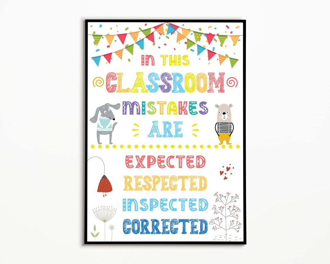 Classroom Décor – in This Classroom Mistakes Are Expected, Respected ...