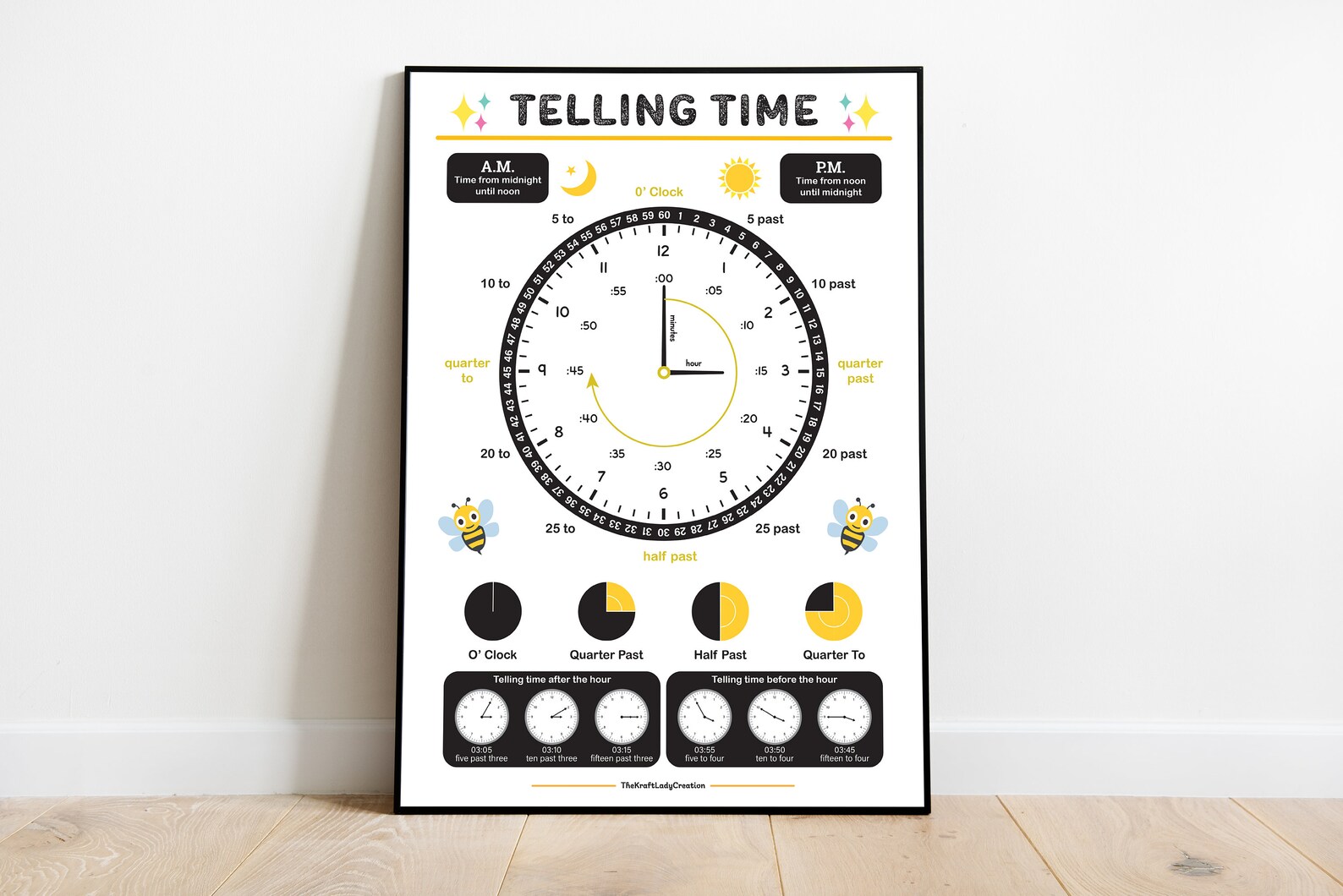 Learn to Tell Time, Telling Time Poster, What Time is It Activity ...