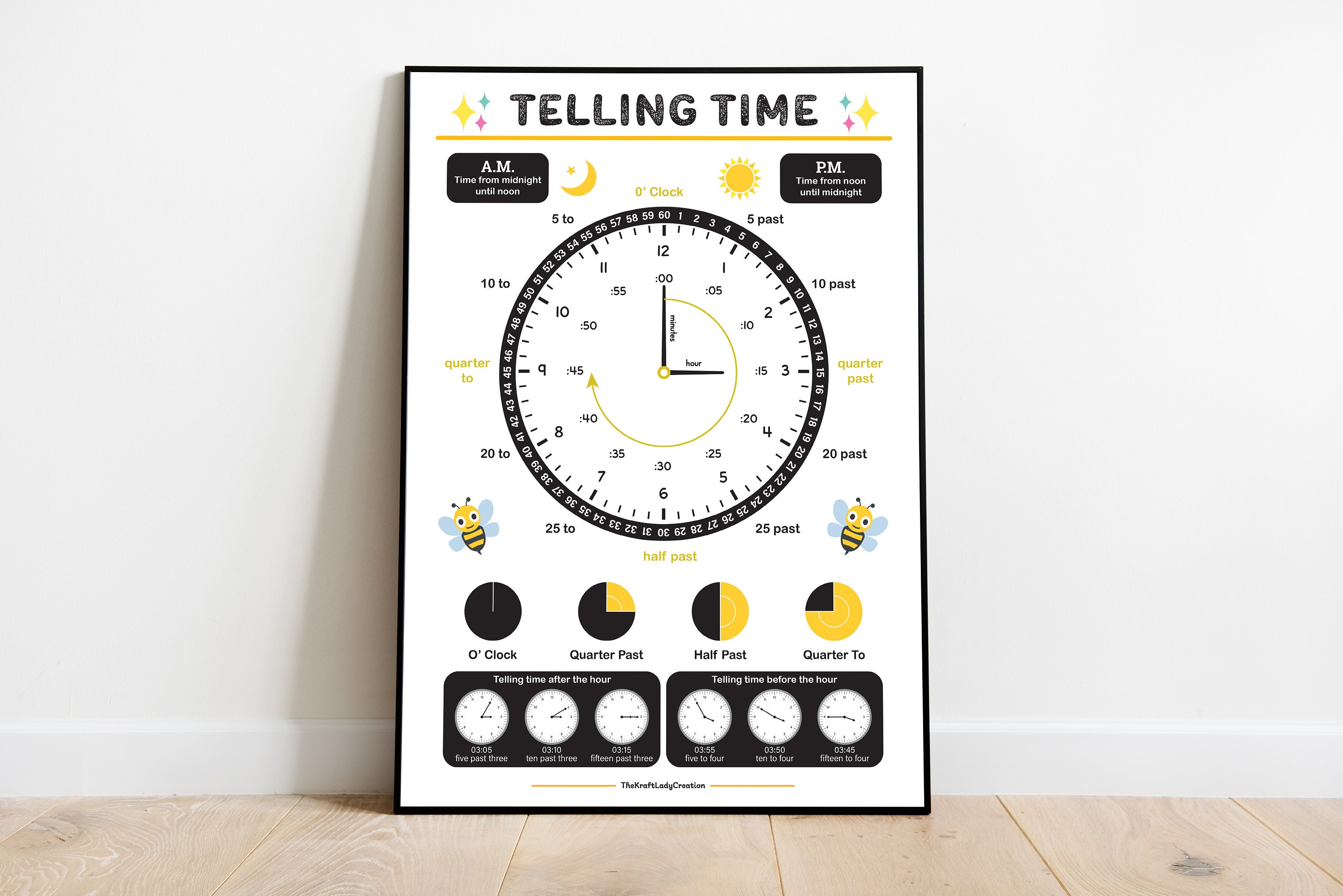 Learn to Tell Time, Telling Time Poster, What Time is It Activity ...