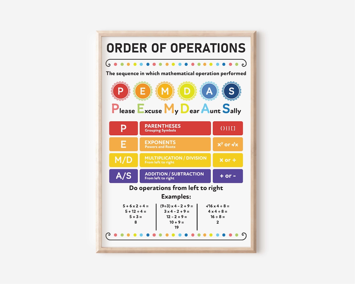 Order of Operations and Maths Symbol Names 2 Nos. Basic Number ...