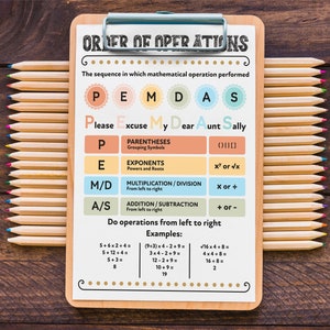 Order of Operations in Math, PEMDAS Poster, Maths Classroom Poster ...