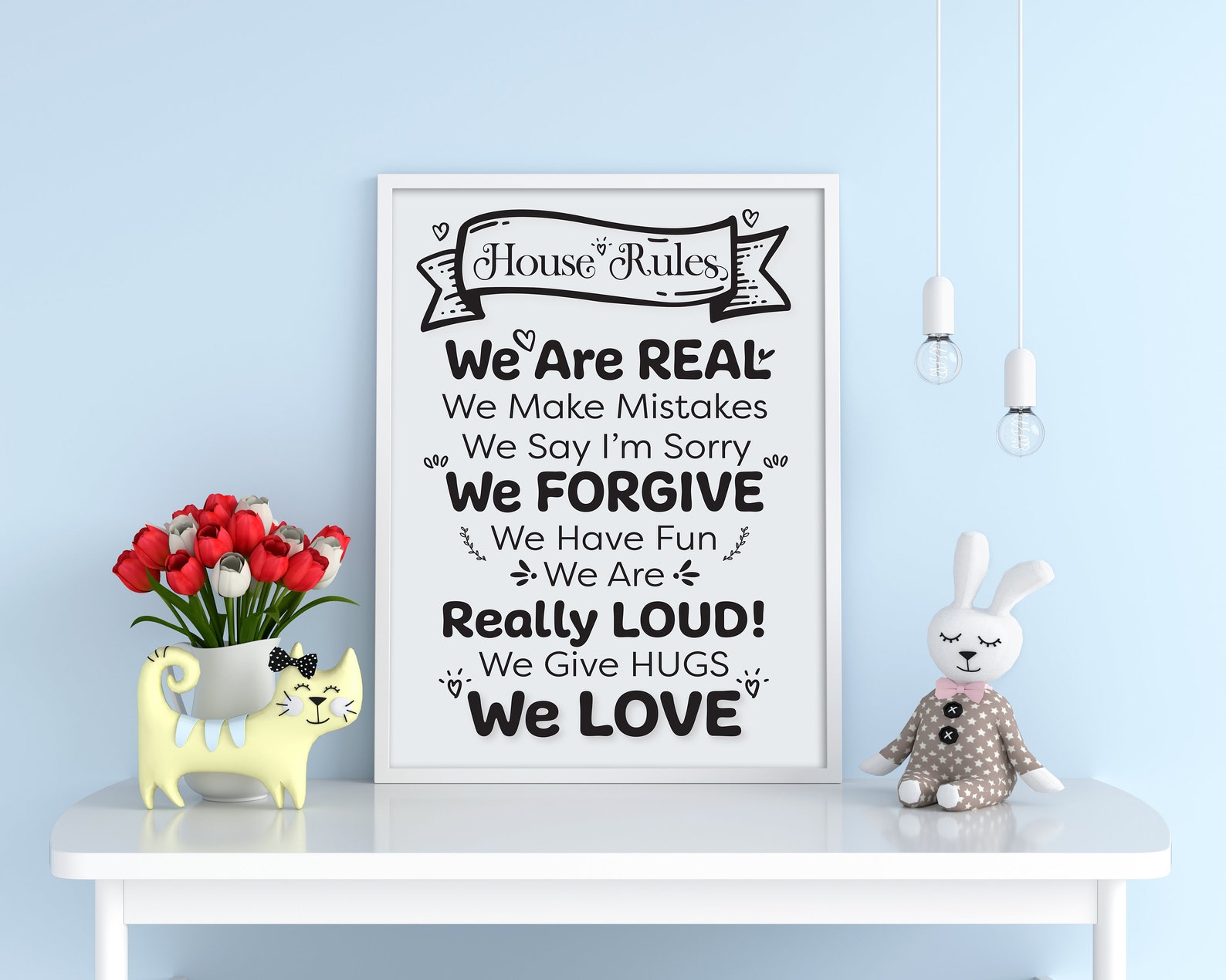 House Rules Poster Wall Art For Home Décor Digital | Etsy