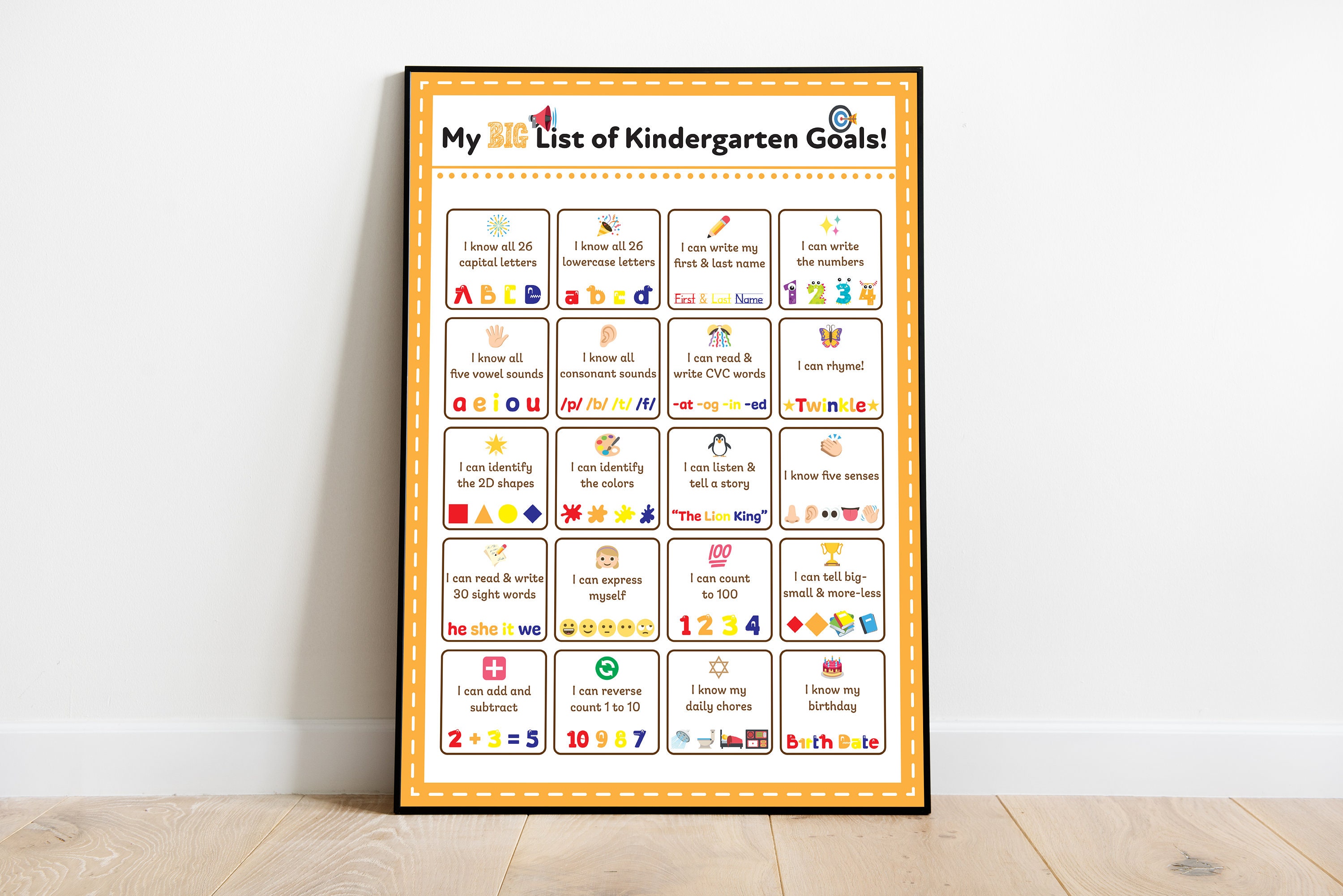 My Big List of Kindergarten Learning Goals, Kindergarten Learning ...