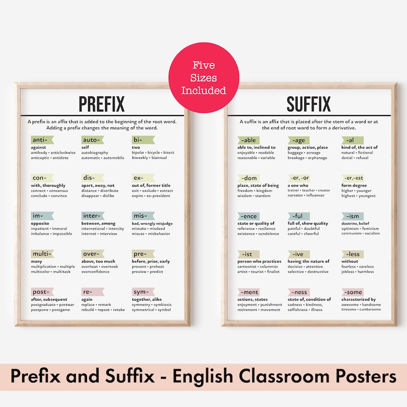 Suffixes Anchor Chart - Etsy