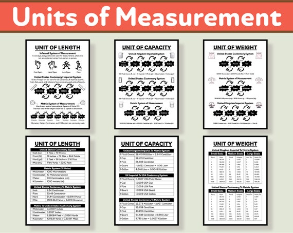 Units Of Customary Weight Chart