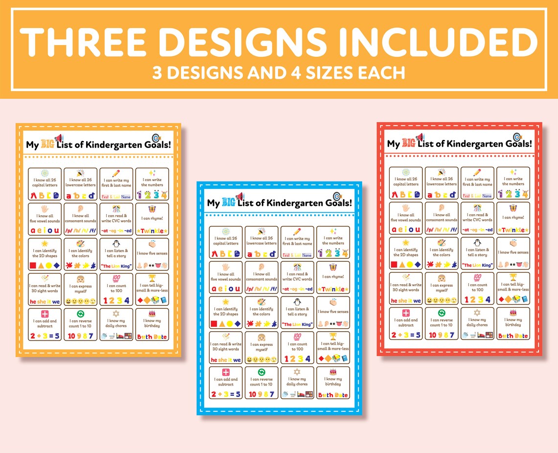 My Big List of Kindergarten Learning Goals, Kindergarten Learning ...