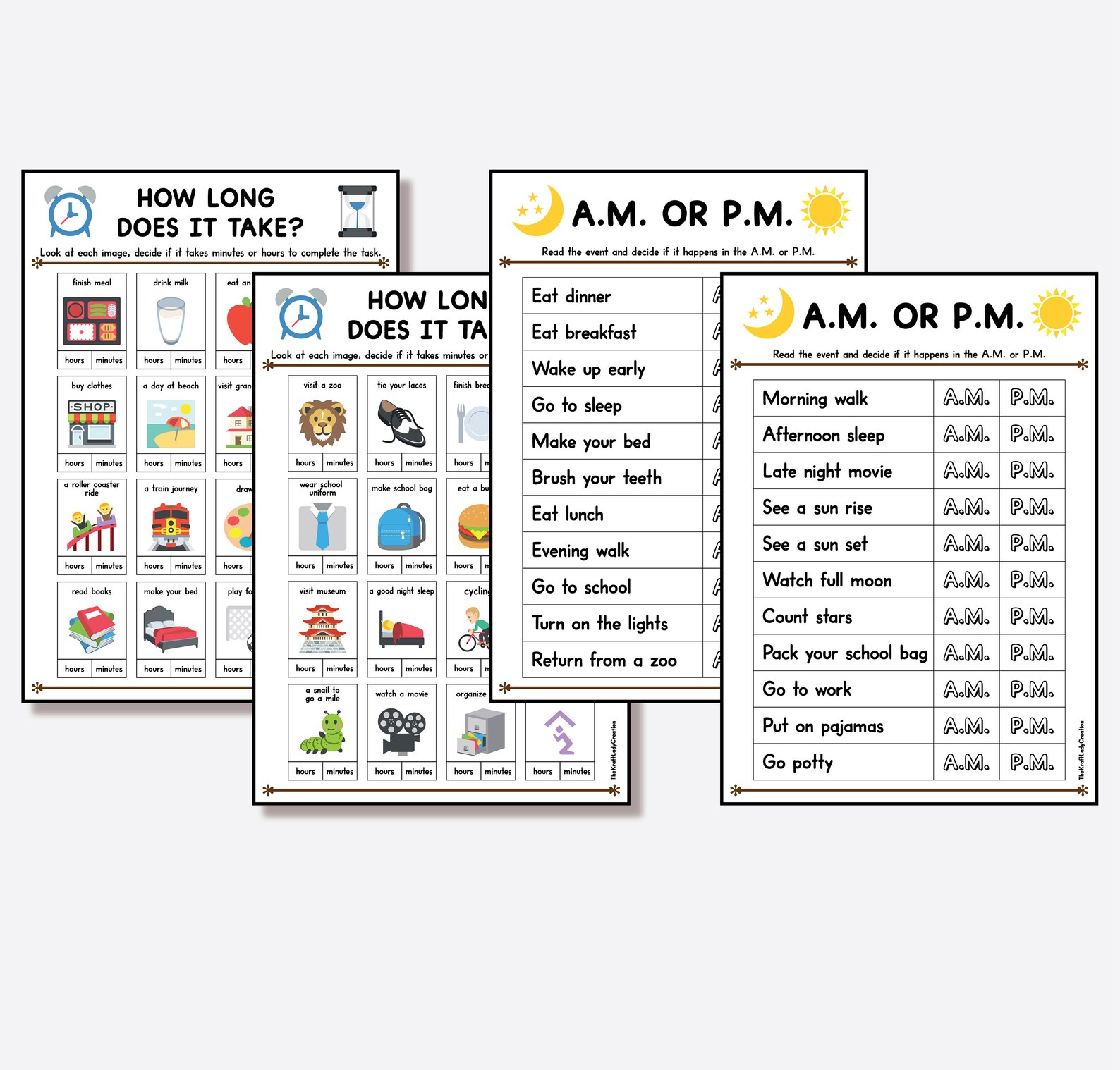 Learn to Tell Time Poster & Worksheets, Telling Time Poster, What Time ...