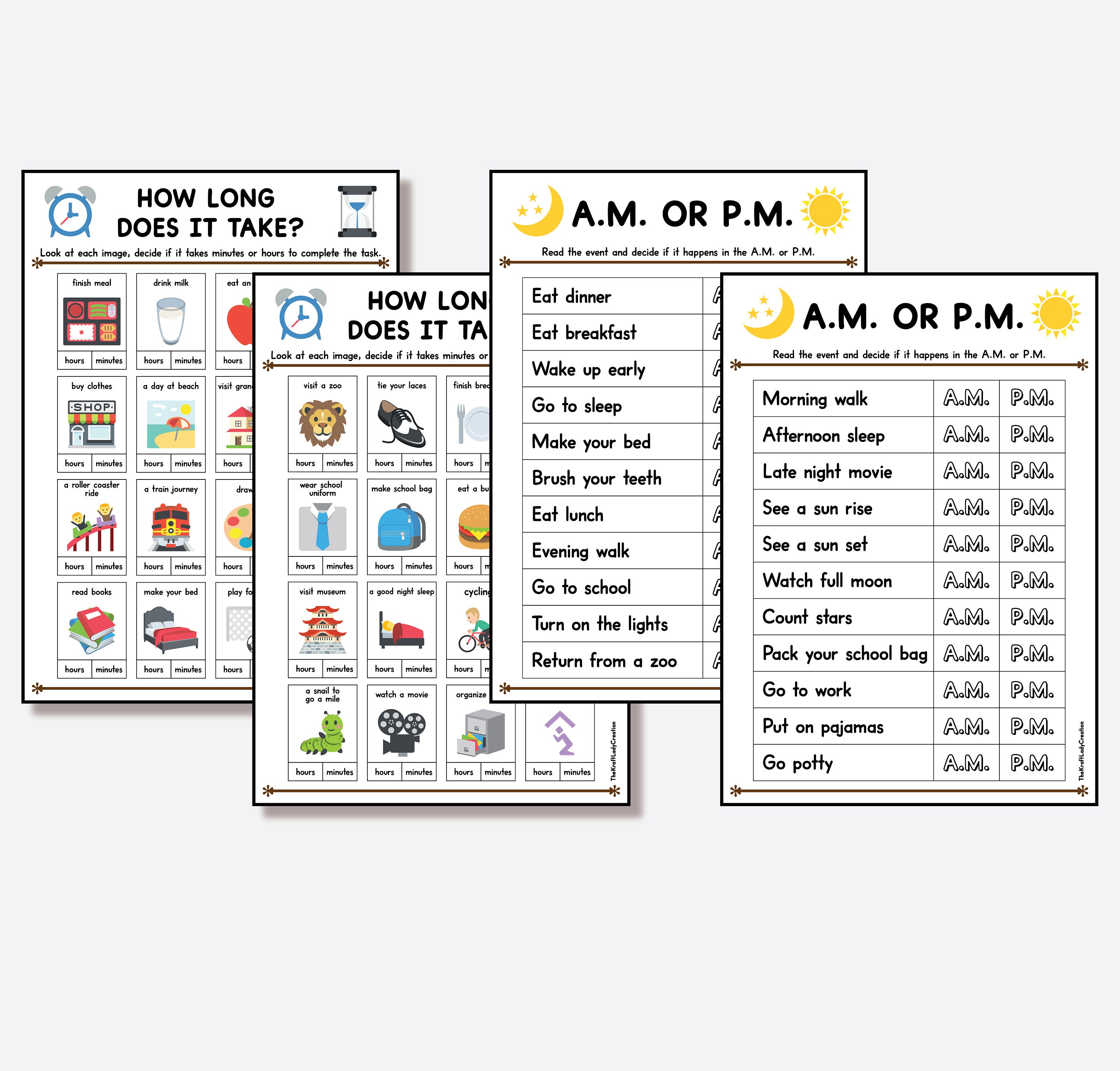 Learn to Tell Time Poster & Worksheets, Telling Time Poster, What Time ...