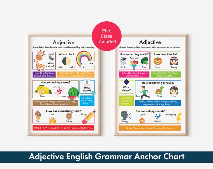 Noun, Verb and Adjective Charades - Etsy Canada