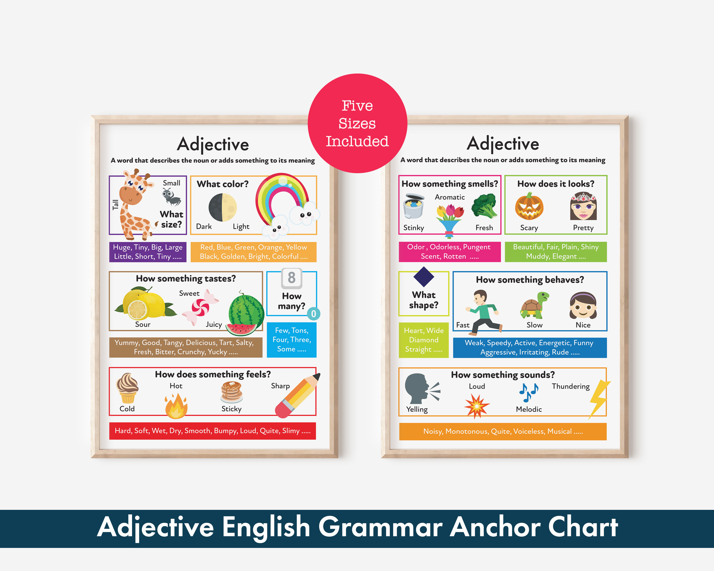 Adjective Anchor Charts for English Grammar: Learn Types of Adjectives ...
