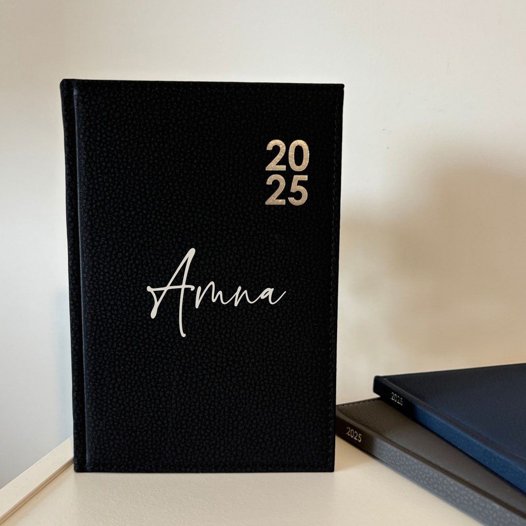 Personalised 2025 A5 Day A Page Diary Luxury Vegan Friendly ...