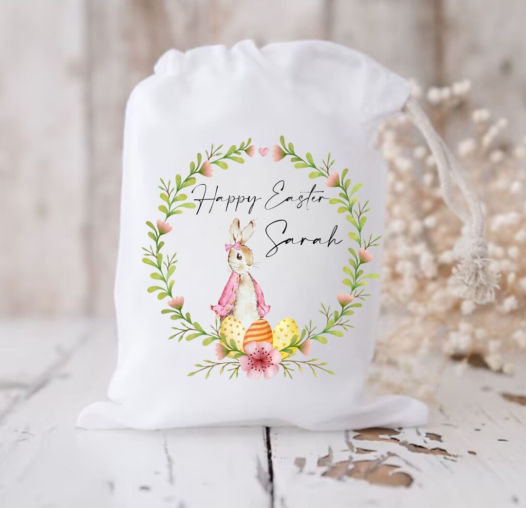 Personalised Easter Bunny Bag Easter Basket Treat Bags Treat Pouches ...