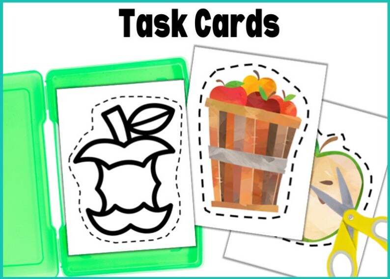 Apple Cutting and Tracing Pages for Preschool, Apple Cutting Practice ...
