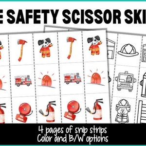 Fire Safety Cutting and Tracing Pages for Preschool, Fire Safety ...