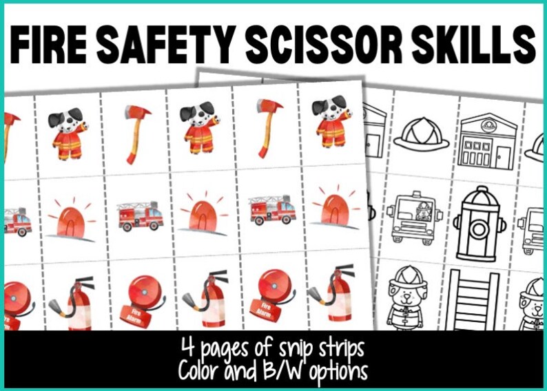 Fire Safety Cutting and Tracing Pages for Preschool, Fire Safety ...